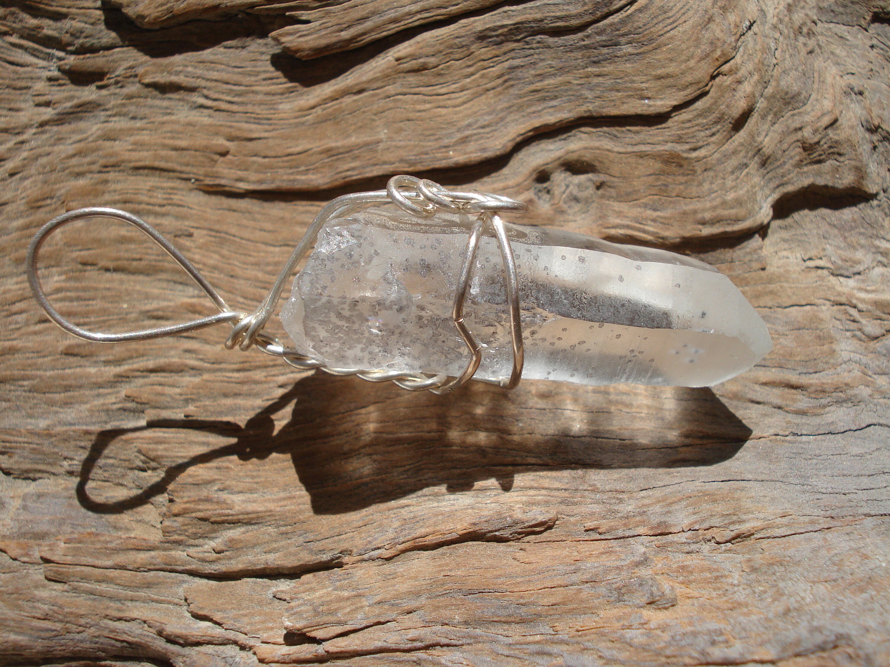 Natural Arizona Quartz Crystal in Sterling Silver Round Wire - Etsy