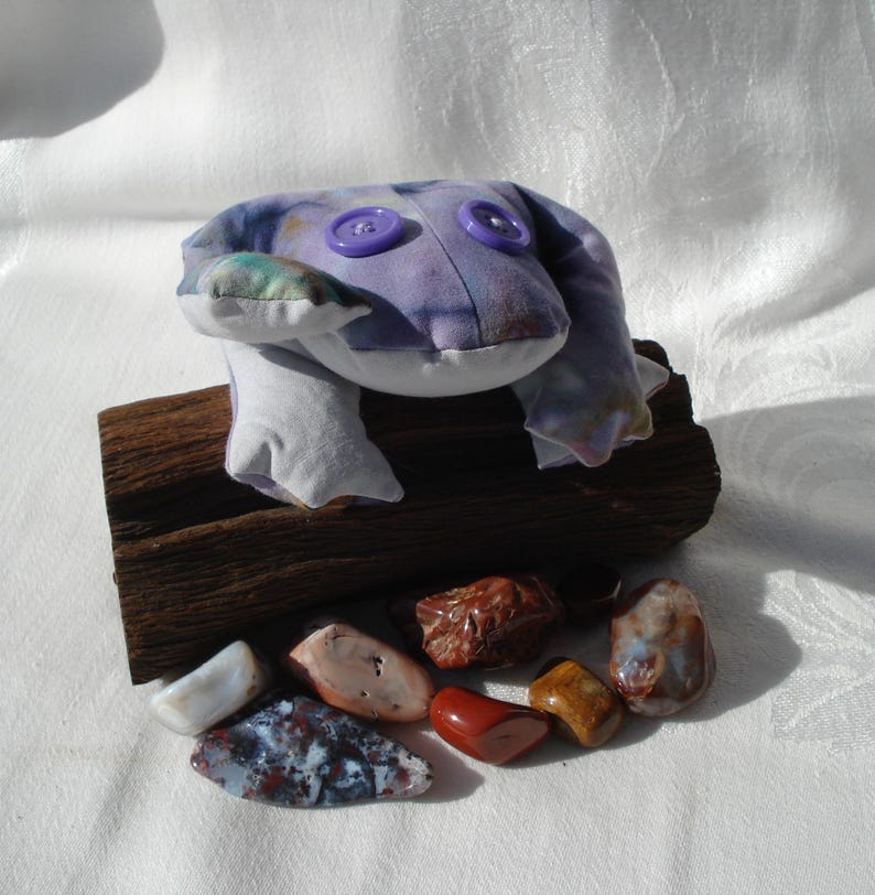 Lavender Batik Beanbag Frog, Stress Relief Toy, Kissable Frog, Funny ...