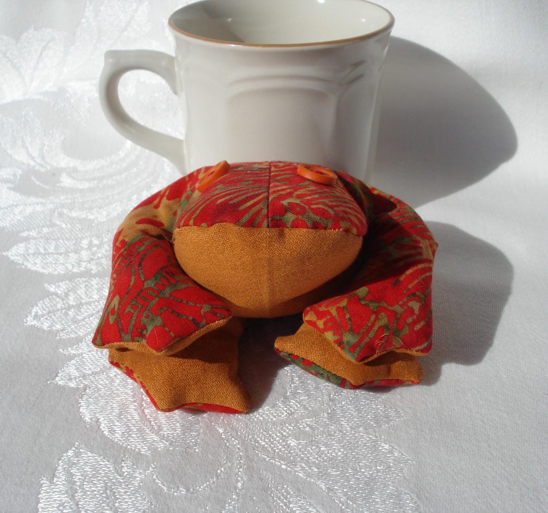 Red Batik Beanbag Frog, Stress Relief Toy, Kissable Frog, Funny Gift ...