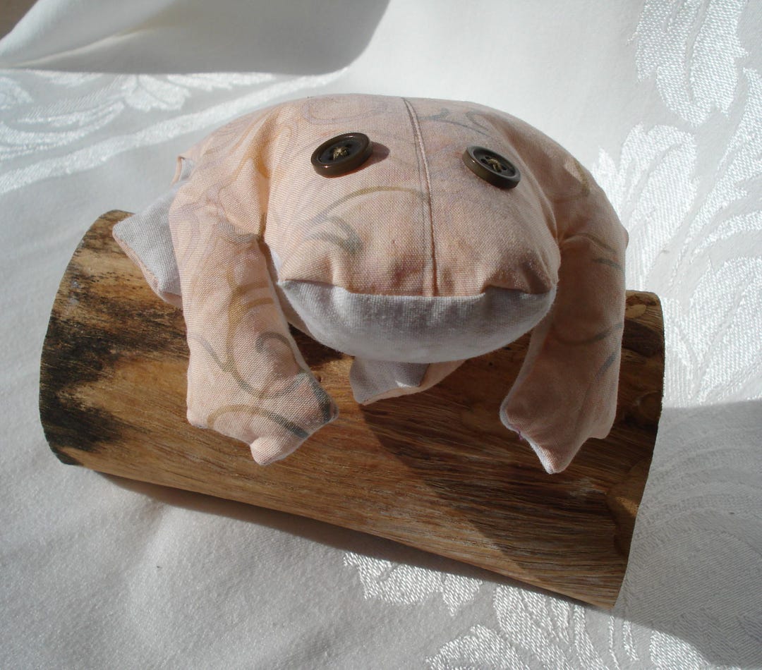 Light Tan Batik Beanbag Frog, Stress Relief Toy, Kissable Frog, Funny ...