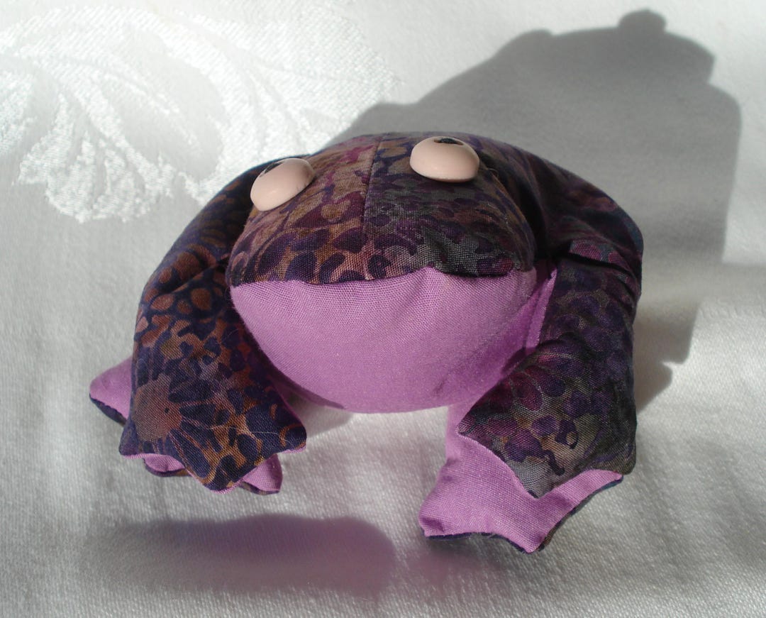 Purple Batik Beanbag Frog, Stress Relief Toy, Kissable Frog, Funny Gift ...
