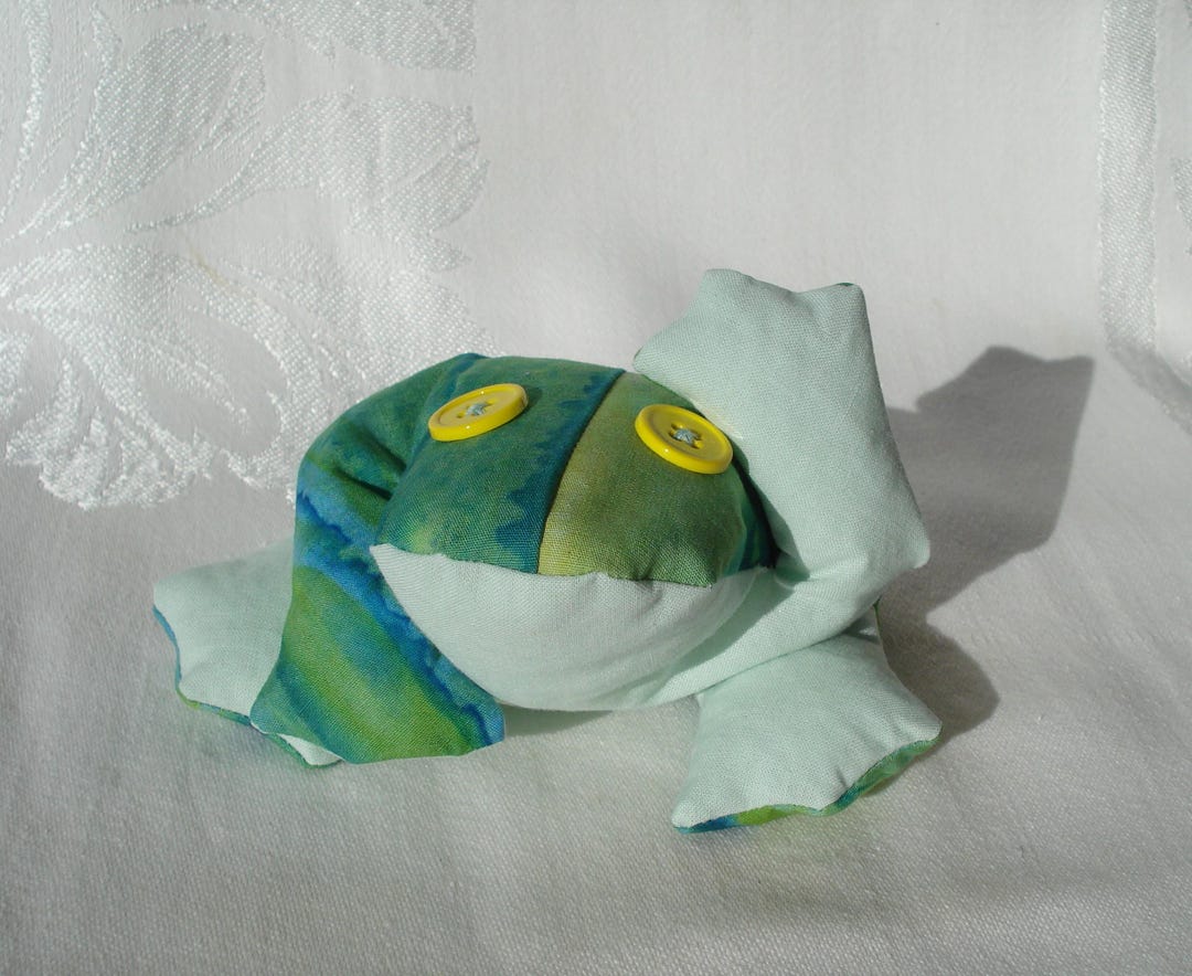 Blue Batik Beanbag Frog, Stress Relief Toy, Kissable Frog, Funny Gift ...