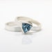 Sterling Silver Bezel Set Trillion Faceted Blue Topaz Engagement Ring ...