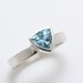 Sterling Silver Bezel Set Trillion Faceted Blue Topaz Solitaire Ring - Etsy