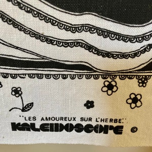 Vintage Sally Gregory Hesper for Kaleidoscope Black and White Tea Towel ...
