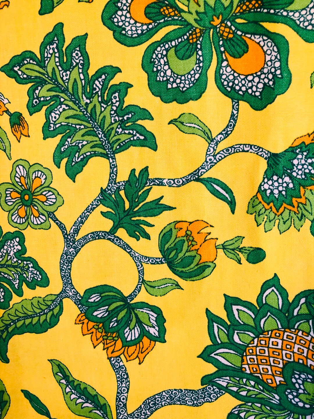 CHETLEY ORIGINALS Yellow Jacobean Fabric Sold by the Yard - Etsy