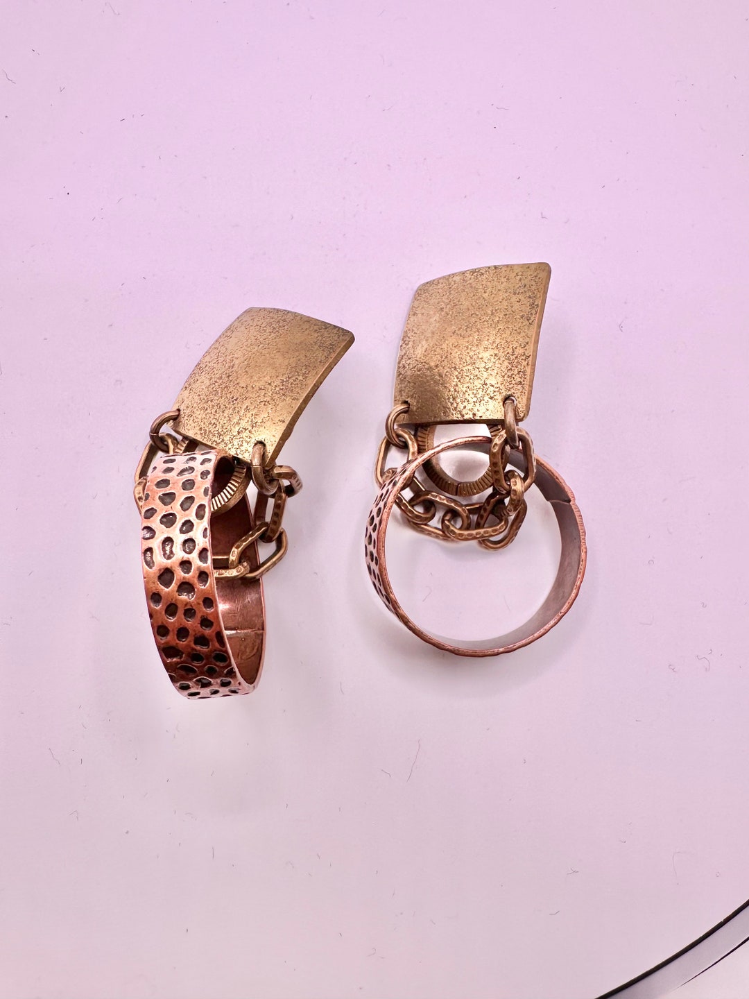 Marjorie Baer San Francisco Boho Mixed Metals Hoop Clip Earrings - Etsy