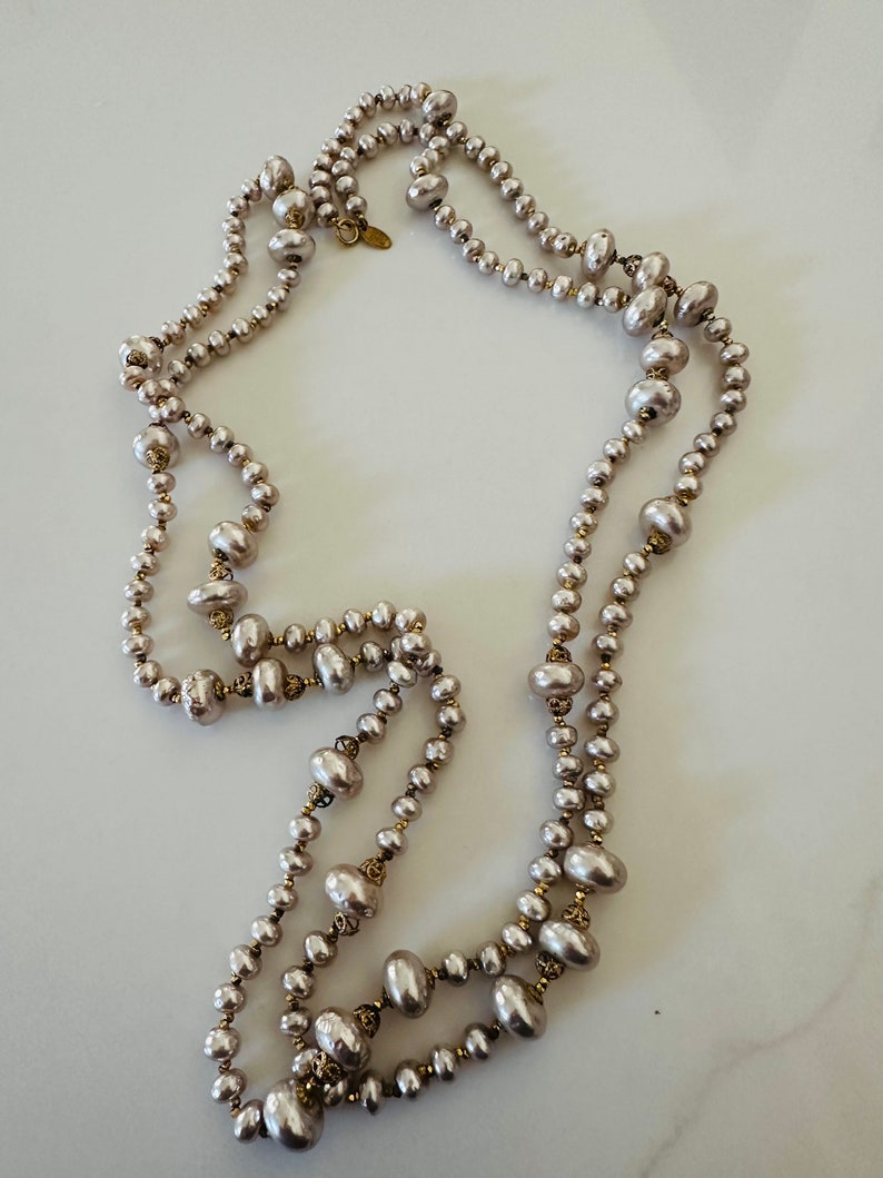 Vintage Miriam Haskell 68" Classic Imitation Pearl Opera Length ...