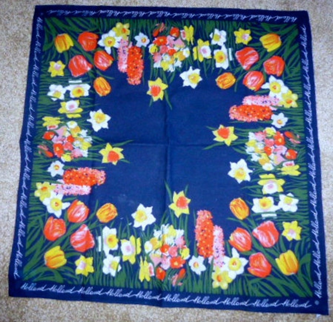 Small Dutch Floral Tableclcoth Made in Holland 30 by 30 Mint Condition ...