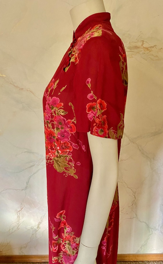 Vintage CAROLE LITTLE Designer Dress With Asian Chino… - Gem