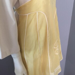 Vintage Yellow Long Bib Apron With Collar and Embroidered Flowers - Etsy