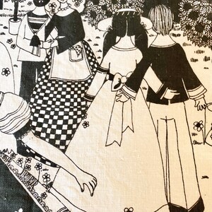 Vintage Sally Gregory Hesper for Kaleidoscope Black and White Tea Towel ...