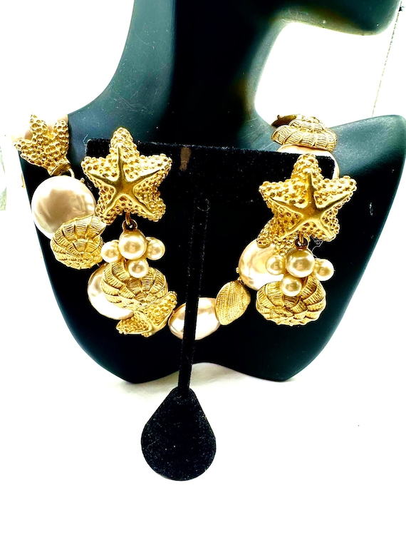 Vintage RICHELIEU Jewelry Set With Gold Seashells and… - Gem