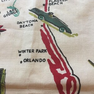 Startex Tablecloth Vintage Florida State Map Linen, Unused 51x51 ...