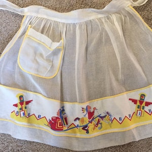 Vintage Yellow Long Bib Apron With Collar and Embroidered Flowers - Etsy