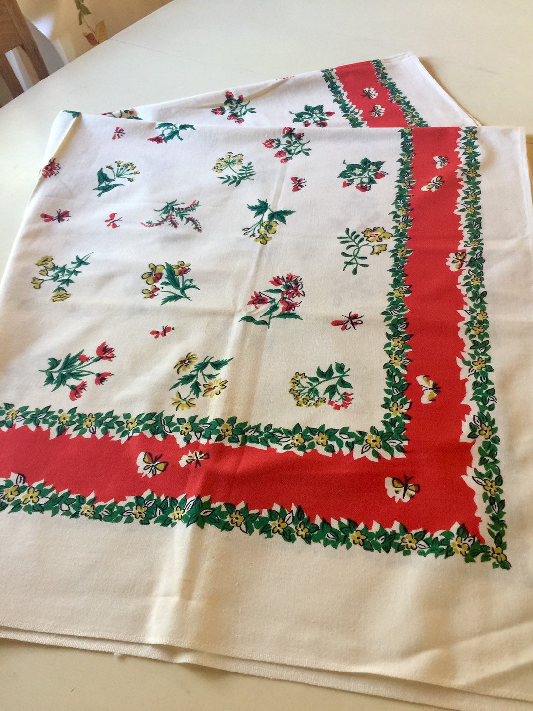 SIMTEX US Made Floral Tablecloth 52 by 46 - Etsy
