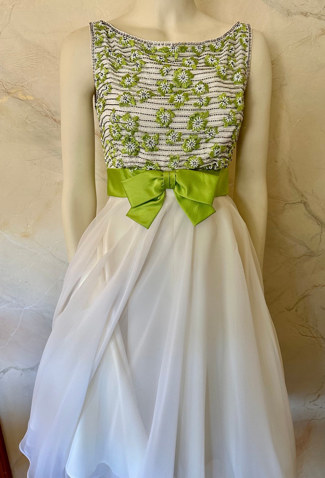 Vintage Beaded Prom Cupcake or Special Occasion Dress Custom Made Small ...