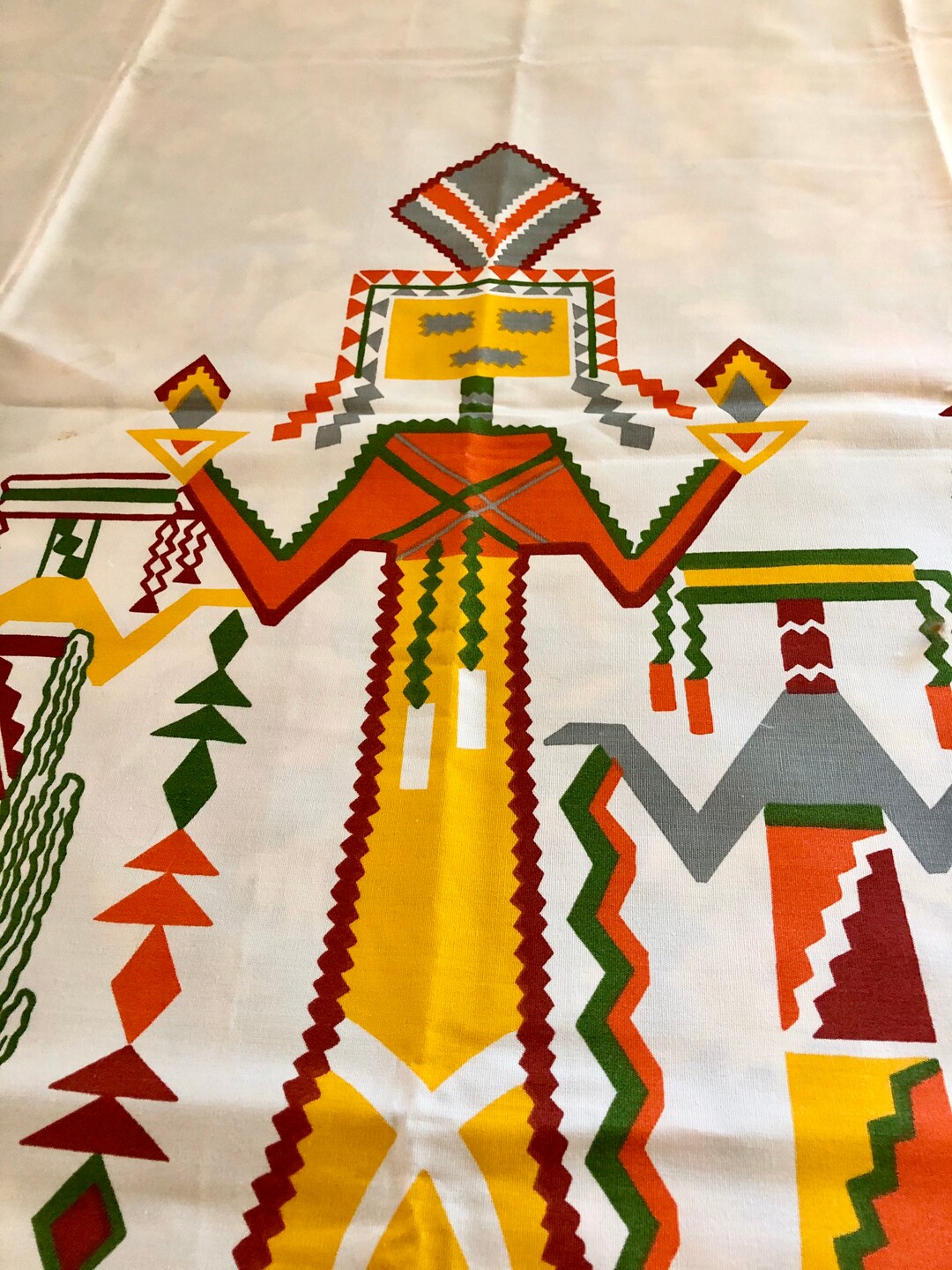 RARE 1970’s Southwest Kachina Saguaro Cactus Fabric Panel (45” by 54 ...