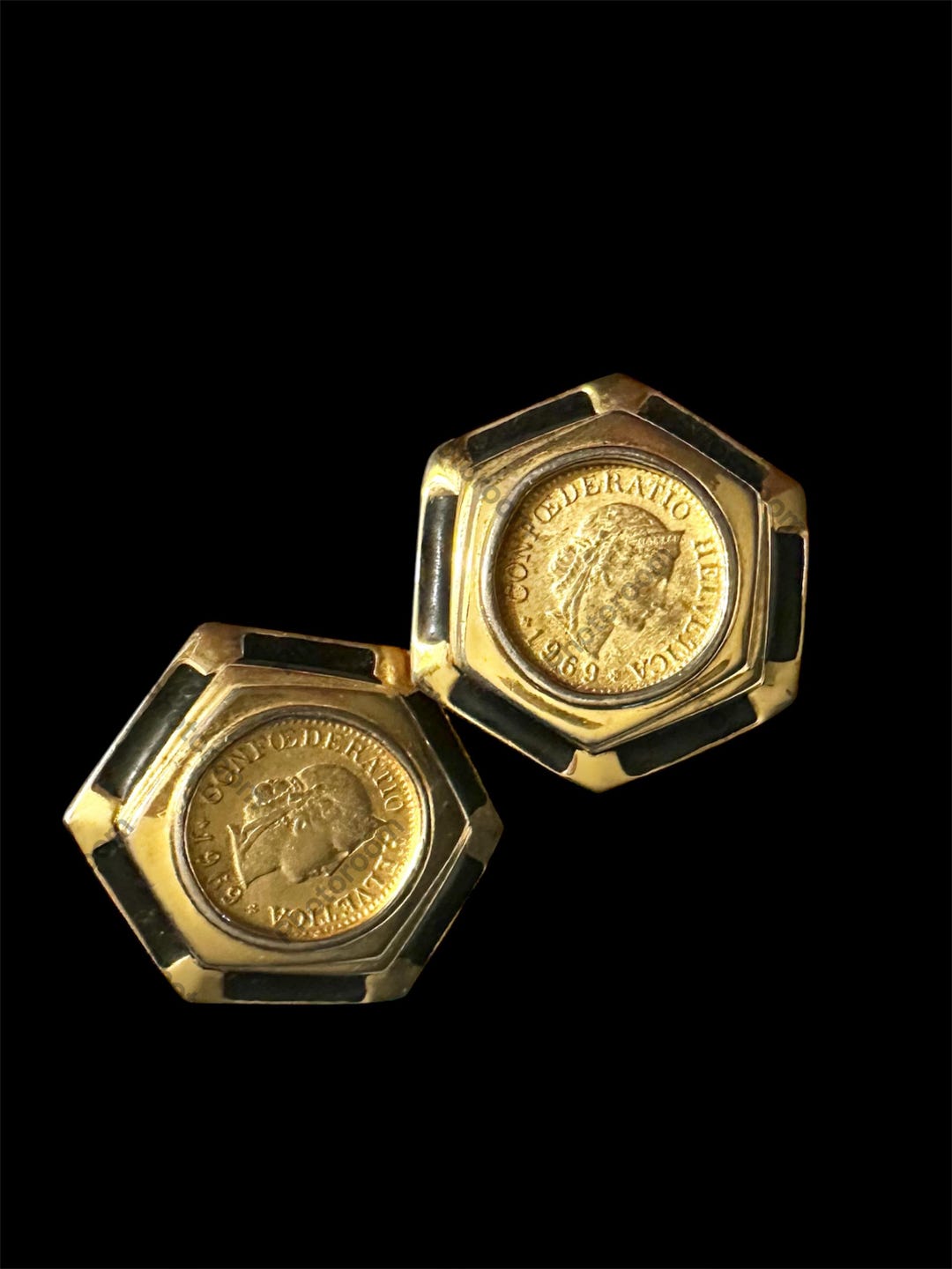 Vintage KJL Kenneth Jay Lane Roman Coin Clip Earrings 1990’s Hallmark ...