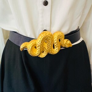1980s Flashy Belt - Vintage DOREEN RYAN Coiled Gold Snake Gold Belt ...