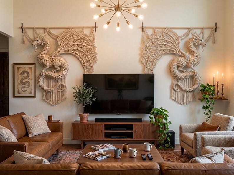 Dragon Wall Hanging Crochet Pattern | Boho Fantasy Fiber Art (PDF ...