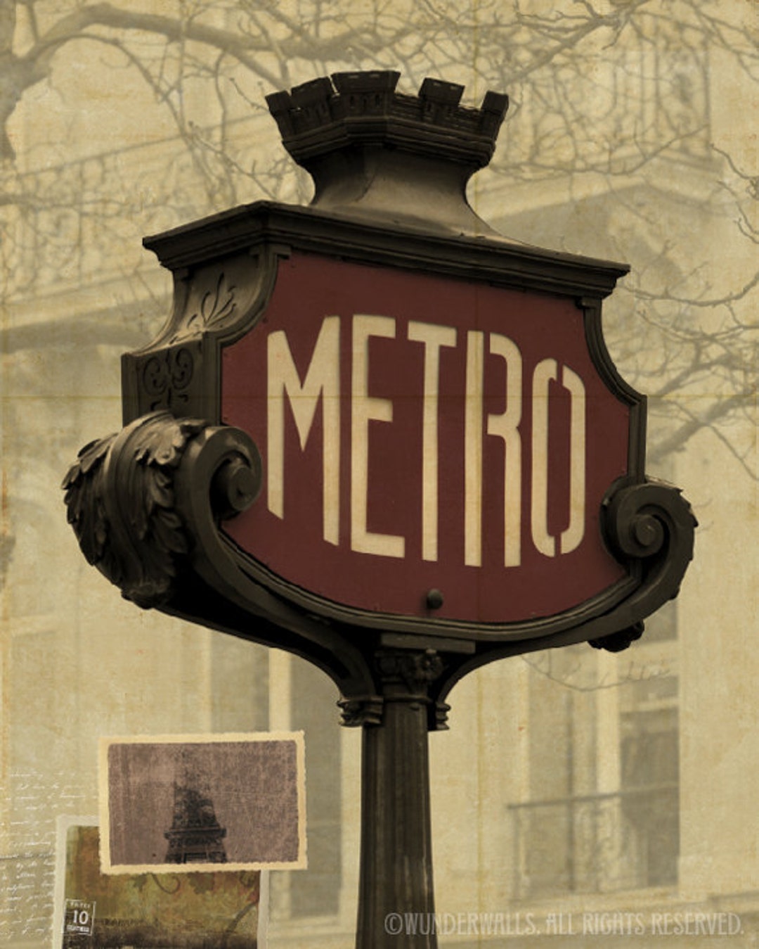 Paris Metro Street Sign Large 16" X 20" Canvas-wrapped Frame: One - Etsy