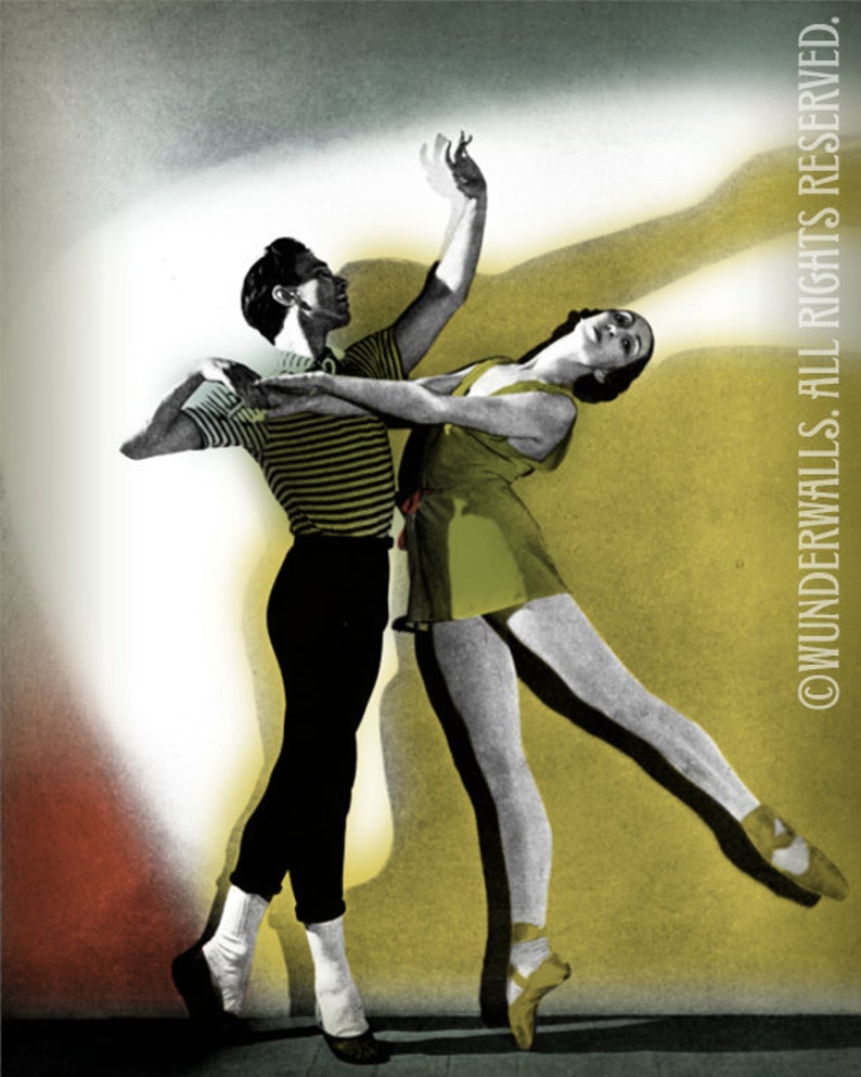 Dancers 1920s Ballet Modern Colorized Dramatic Jumping Jester - Etsy
