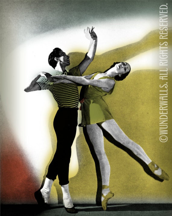 Dancers 1920s Ballet Modern Colorized Dramatic Jumping Jester - Etsy