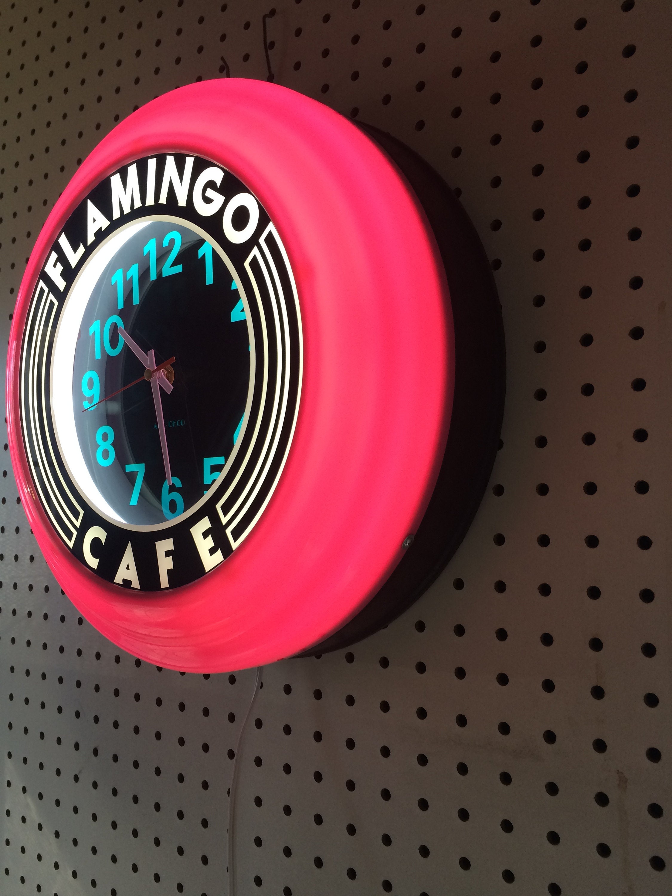 Flamingo Cafe Art Deco Wall Clock Clock - Etsy