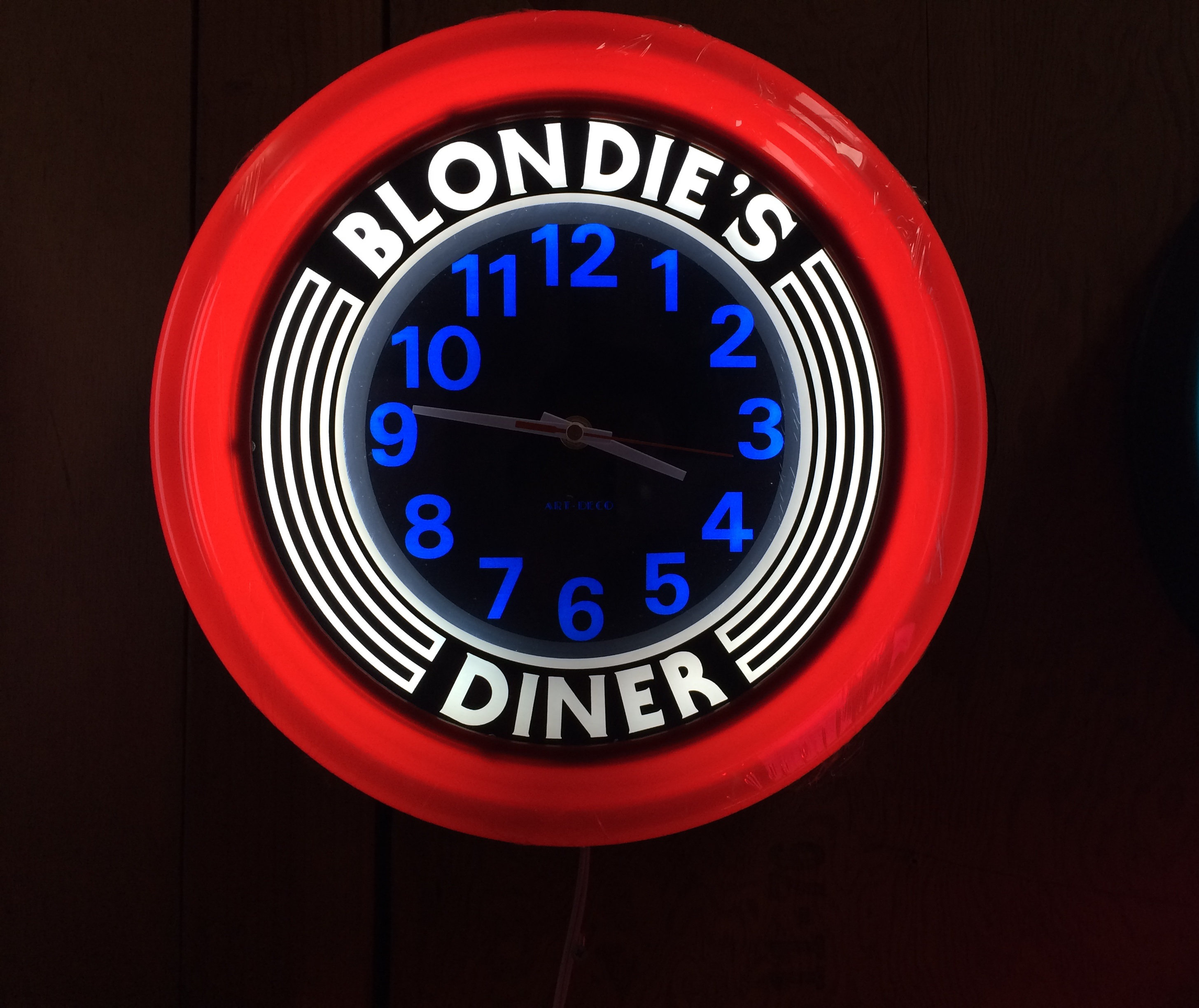 Blondies Diner Red Lighted Diner Wall Clock - Etsy