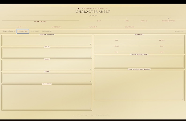 D&D Character Sheet Bundle | Vintage Scroll Canva Template (digital ...