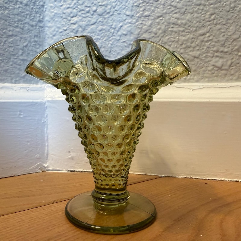 Fenton Hobnail Ruffle Vase - Etsy