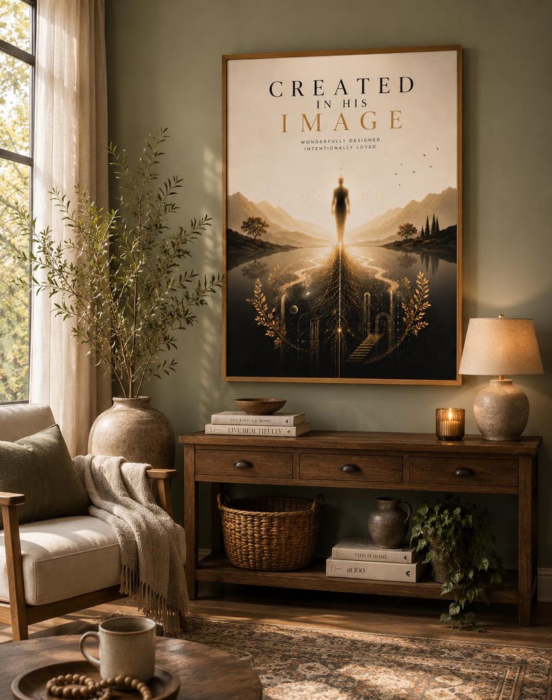 Christian Bible Verse Print, Genesis 1:27 Scripture Poster (digital ...