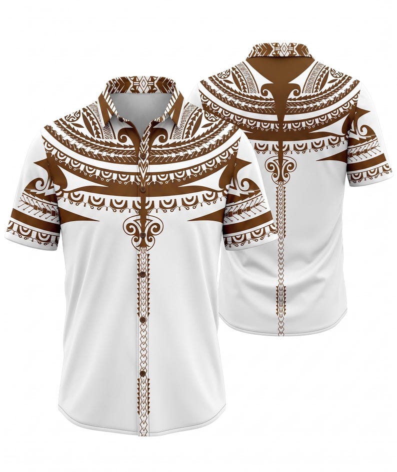 Polynesian Tribal Hawaiian Shirt, Samoan Tattoo Aloha Shirt, Pacific ...