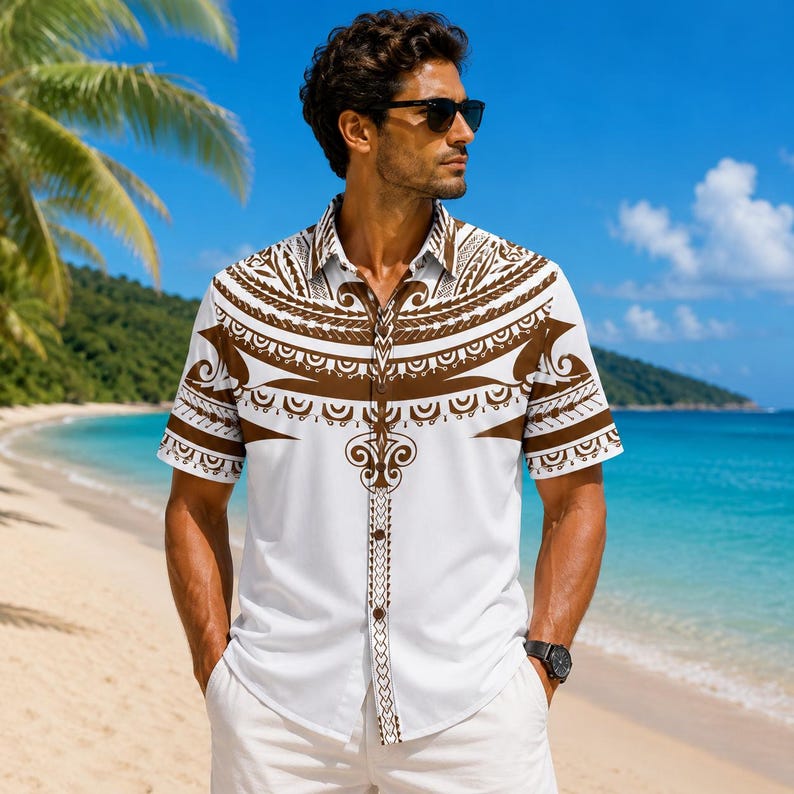 Polynesian Tribal Hawaiian Shirt, Samoan Tattoo Aloha Shirt, Pacific ...
