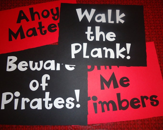 Set of 4 Pirate Party Signs - Etsy