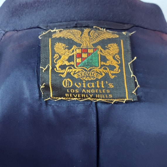 Rare Vintage 1940's Oviatt Dark Blue Overcoat Size L … - Gem