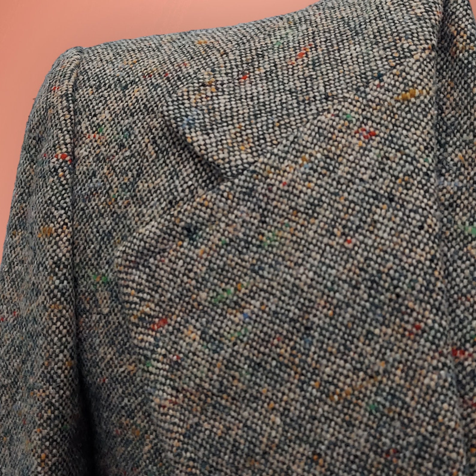 Vintage 1960's 2 Piece Fleck Coat and Vest Size S Made in France Dapper ...