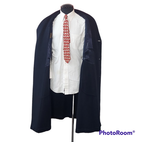 Rare Vintage 1940's Oviatt Dark Blue Overcoat Size L … - Gem