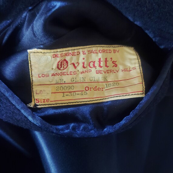 Rare Vintage 1940's Oviatt Dark Blue Overcoat Size L … - Gem