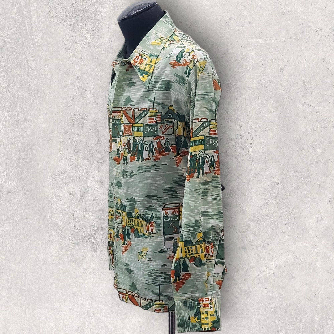 Vintage 1970's Street Scene Disco Shirt Size XL by New Step Mod Dance ...