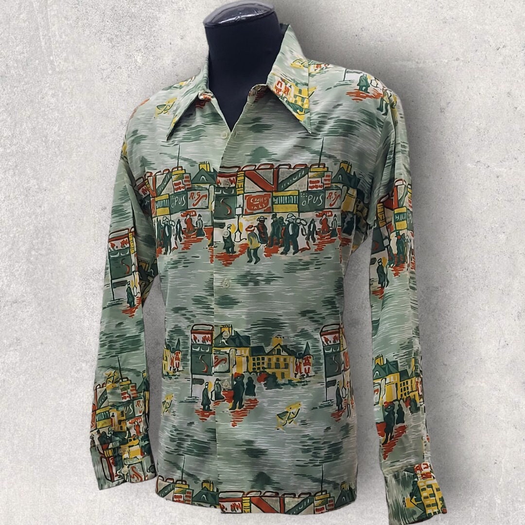 Vintage 1970's Street Scene Disco Shirt Size XL by New Step Mod Dance ...