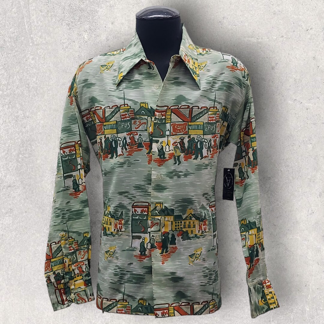 Vintage 1970's Street Scene Disco Shirt Size XL by New Step Mod Dance ...