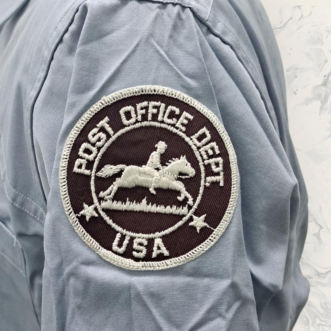 Vintage 1940's Post Office Shirt With Patch Tag Size 16 Mailman Shirt ...