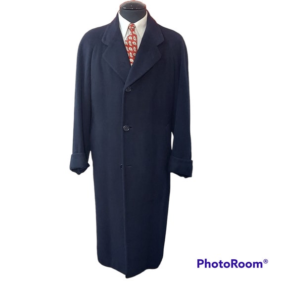 Rare Vintage 1940's Oviatt Dark Blue Overcoat Size L … - Gem