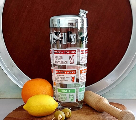 Vintage Cocktail Shaker 50s Mid Century Classic Drinks - Etsy