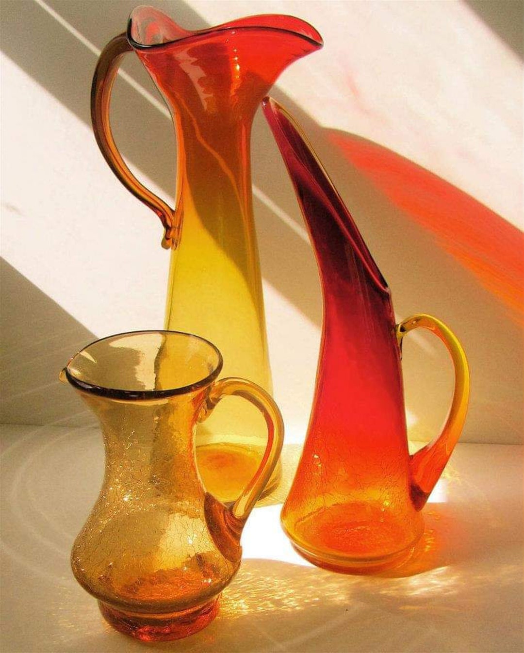 Rare 1956 MCM Art Glass Pitcher, Martini Pitcher, Cocktail Pitcher ...