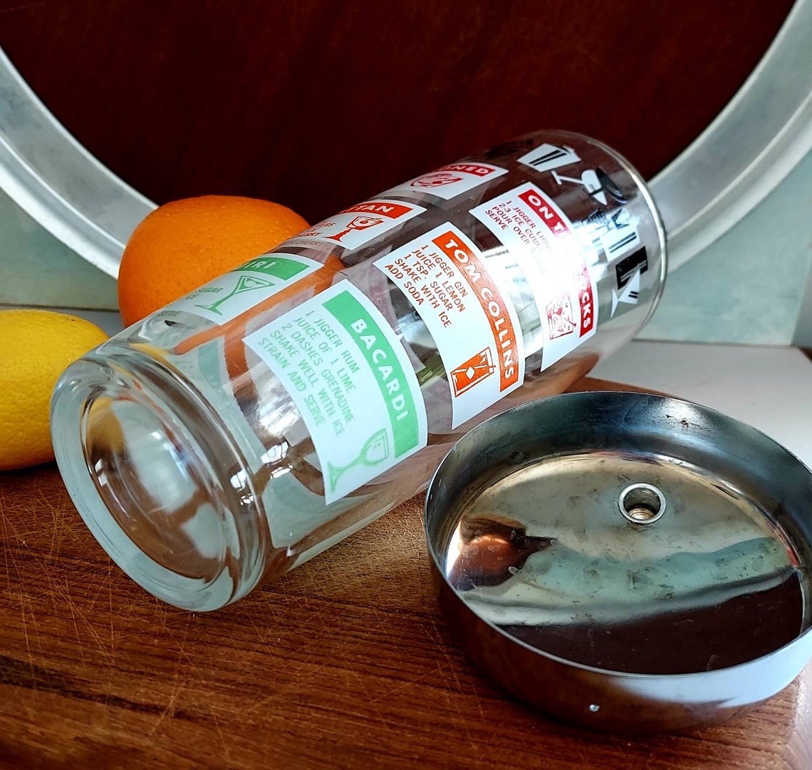 Vintage Cocktail Shaker 50s Mid Century Classic Drinks - Etsy