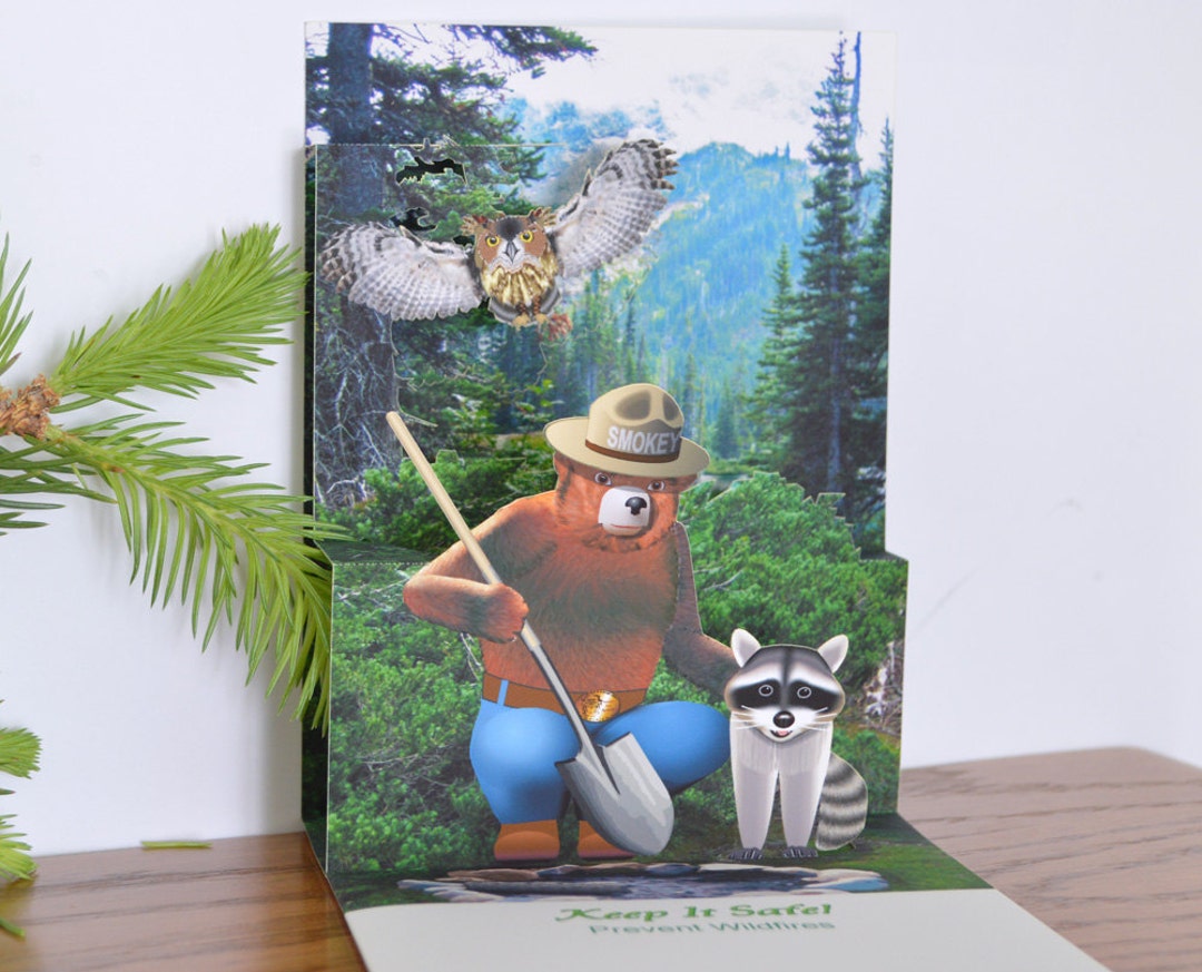 Smokey Bear Pop-up Card Popup Smokey the Bear Greeting Card With ...