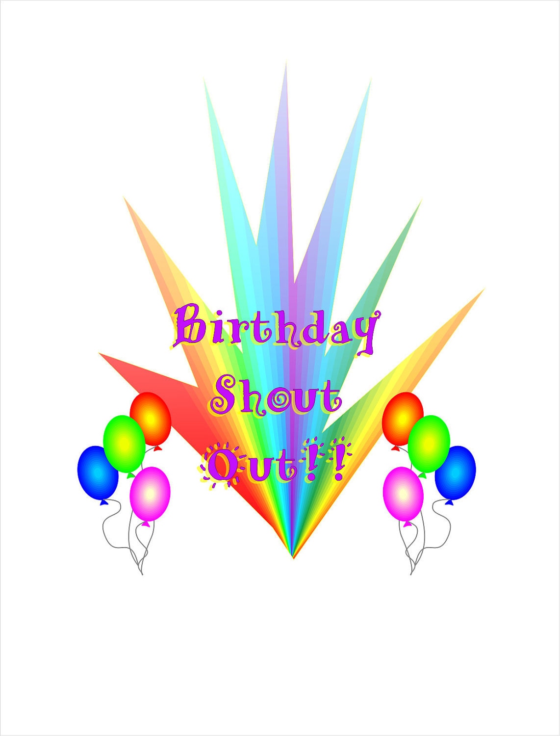 3D Popup Birthday Card Shout Out With Balloons - Etsy